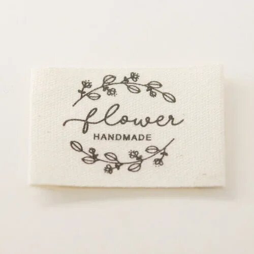 Тканевые этикетки с рисунком small flowers 10pcs