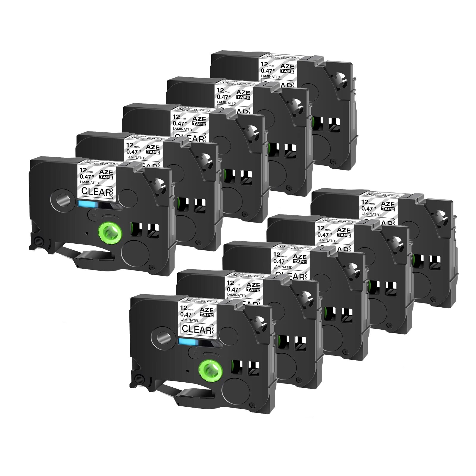 Лента для этикеток Greencycle совместимая с Brother P-touch TZe-231, черная, Black on Clear, 9 мм