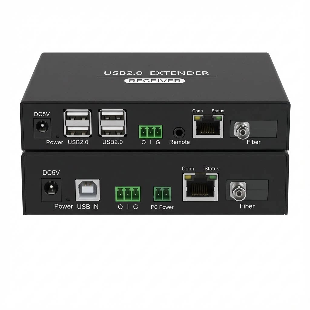 Konsenda USB 2.0 Удлинитель по оптоволокну 20 км With EU Plug
