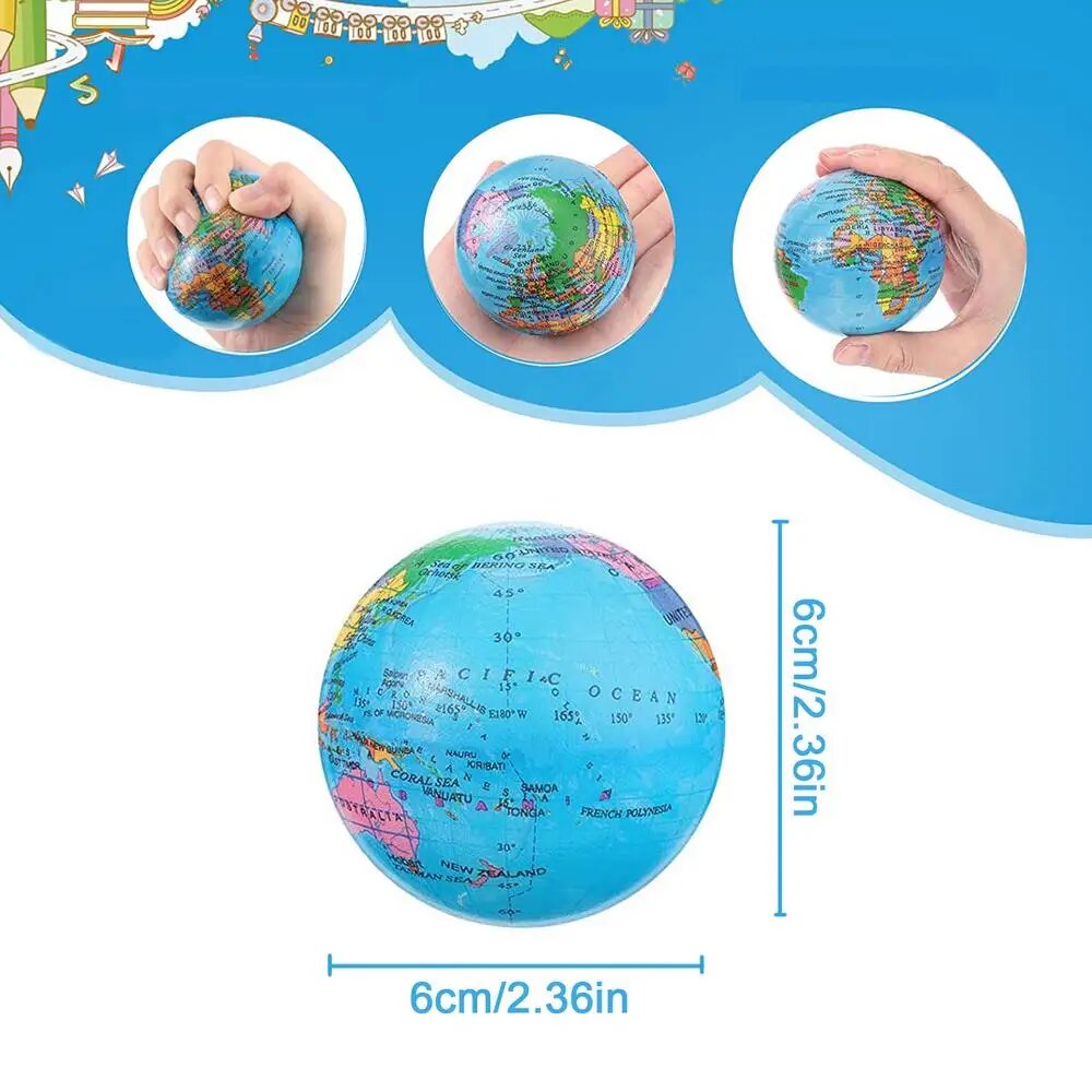 Антистрессовые мячики-шары Globe 2.3 дюйма