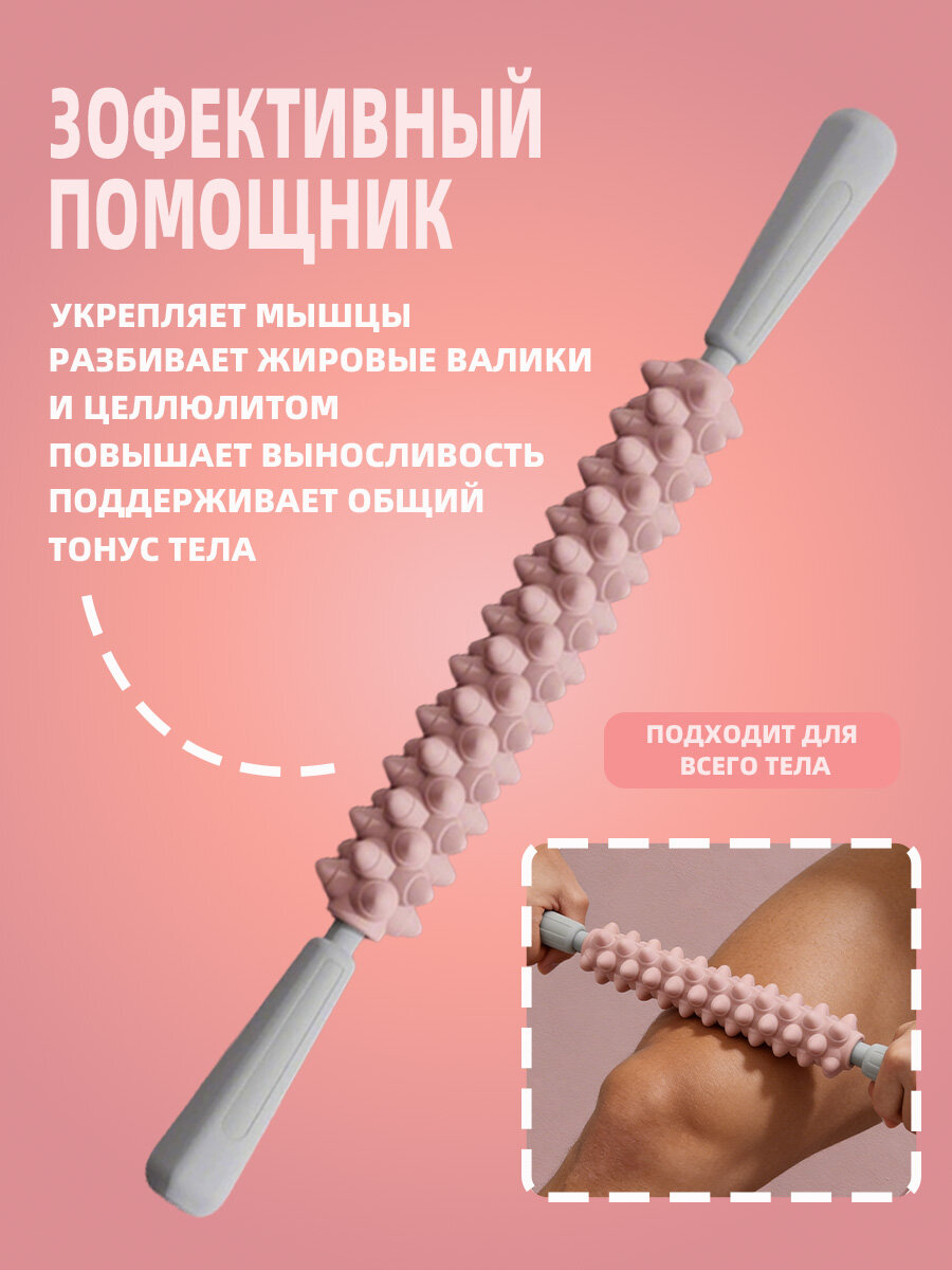 Массажер для тела антицеллюлитный роликовый скалка, роликовый массажер для тела с шипами