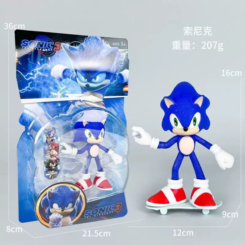 Соник игрушка аниме фигурки кукла шарнирная и фиолетовый алмаз / Sonic The Hedgehog Sonic with Purple Emerald