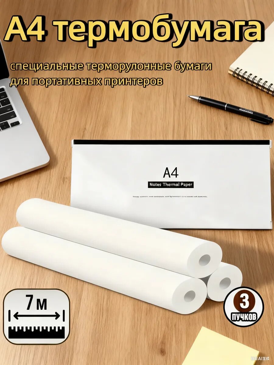 Специальная бумага для портативного A4 термопринтера, подходит для документов и тату