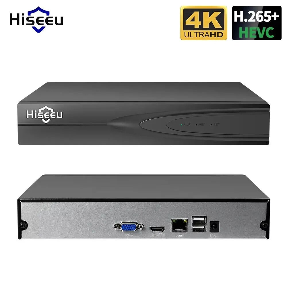 Hiseeu H.265 8CH 4K CCTV NVR сетевой видеорегистратор IP