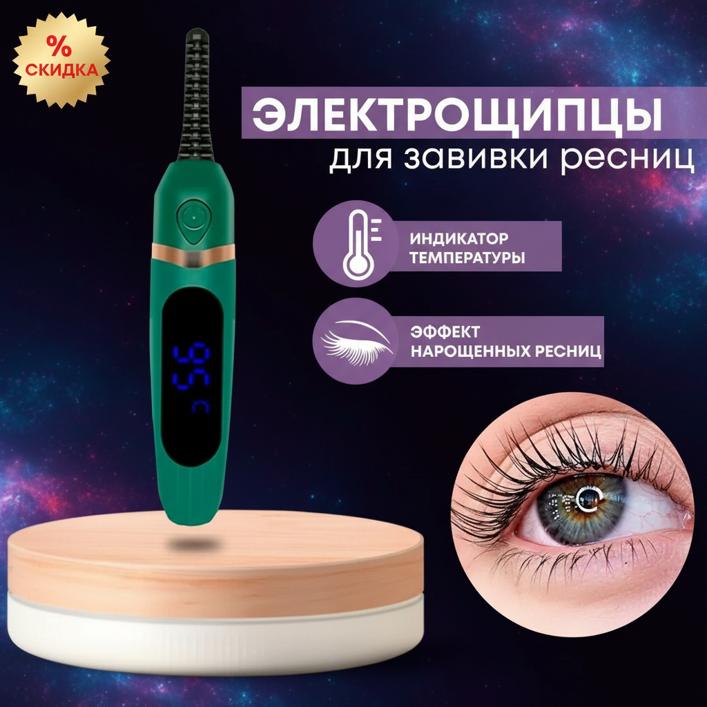 Профессиональные термощипцы для ресниц керлер электрический с регулировкой температуры