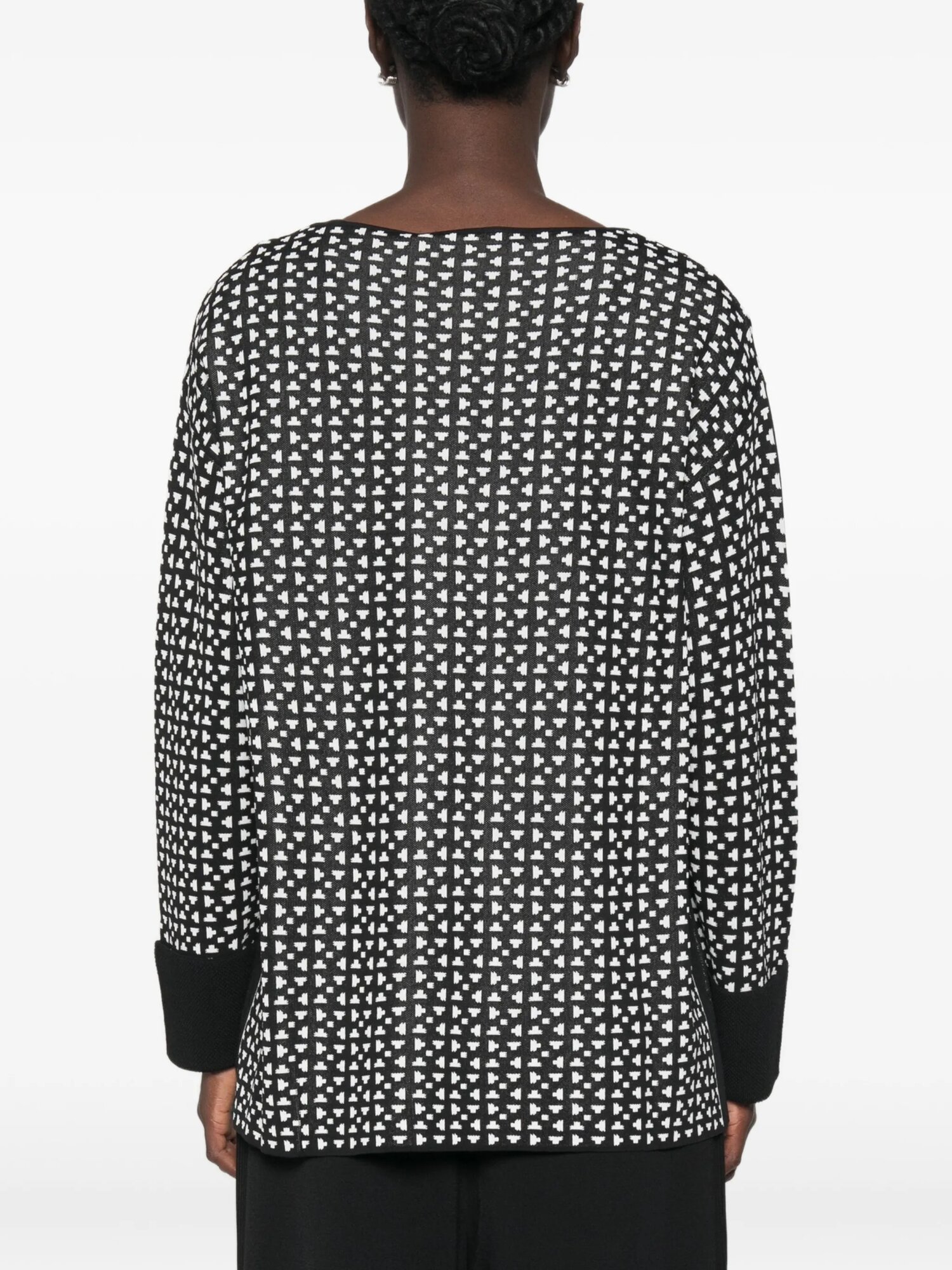 Свитер Marina Rinaldi Geometric-pattern long-sleeve sweater, размер 46 — фото 1