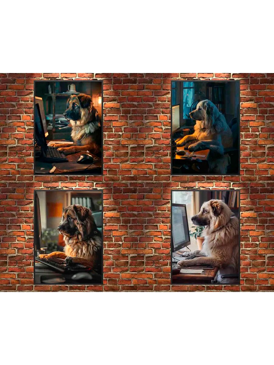 Анатолийская овчарка-программист, 4 Плаката, 30x21см