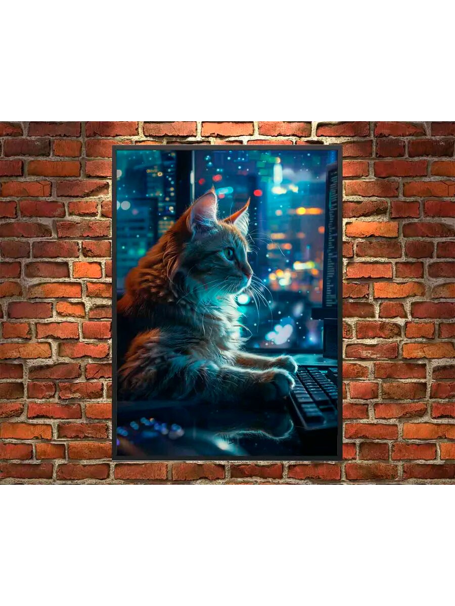 Американский программист Curl Cat 1, Плакат 30x42см