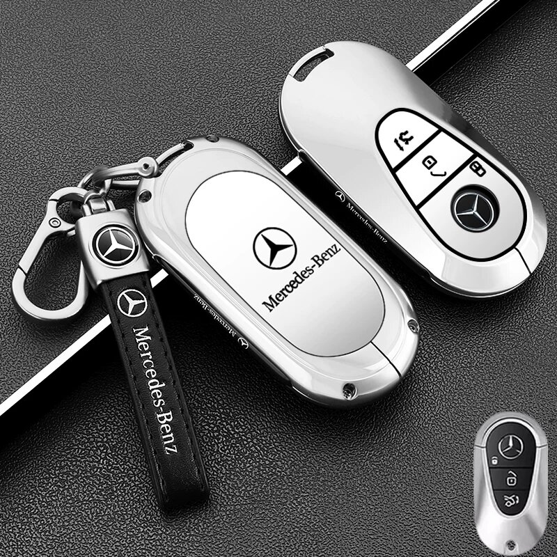 Ключевой держатель Mercedes-Benz D-стиль Аурора Силвер из цинкового сплава с браслетом и крючком для моделей E-класса