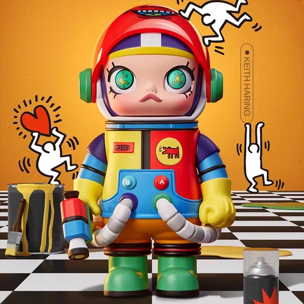 ПОП март. Коллекционная фигурка мега коллекция 100% юбилей SPACE MOLLY, POP MART