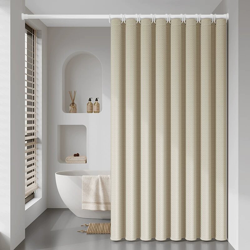 Регулируемый стержень для душа, подходит для стены 55-75 см, 80x180 см, светло-бежевый цветочный рисунок