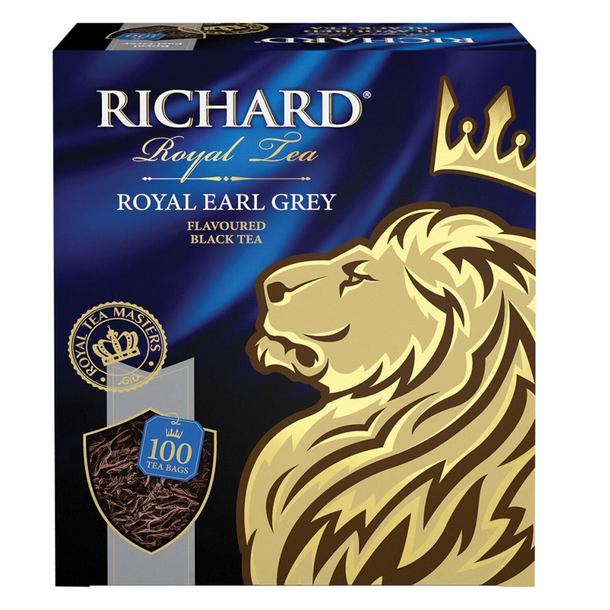 Чай Richard Royal Earl Grey, черный с бергамотом, 100 пакетиков по 2г (610250), 2 уп. (622172)