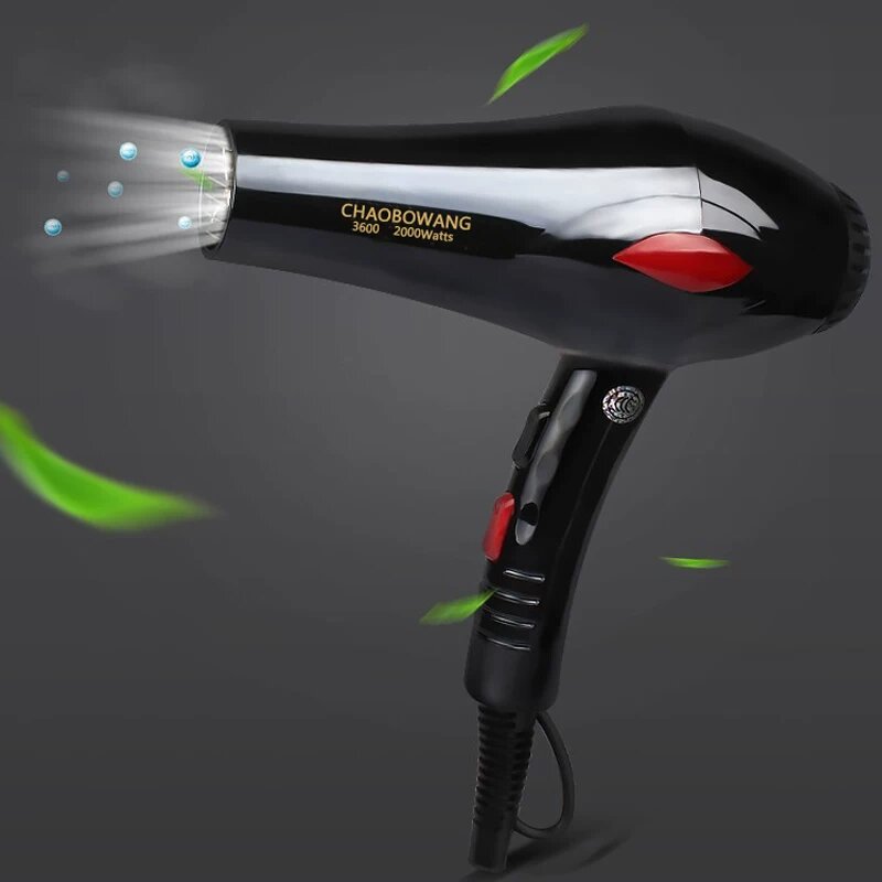 Фен Super Wave King 3600 для парикмахерских и домашнего использования, бесшумный фен с мощным потоком воздуха, горячий