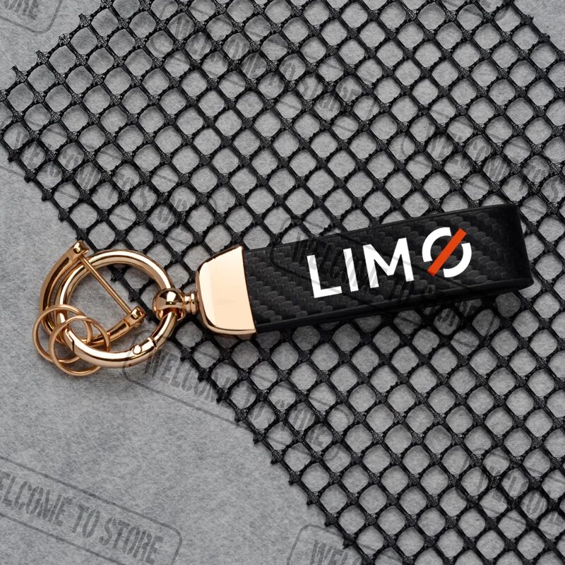 Для Jiangling JMC JMEV Yi мобилизация LIMO логотип из углеродного волокна кожаный автомобильный брелок с пряжкой в форме подковы ювелирные аксессуары