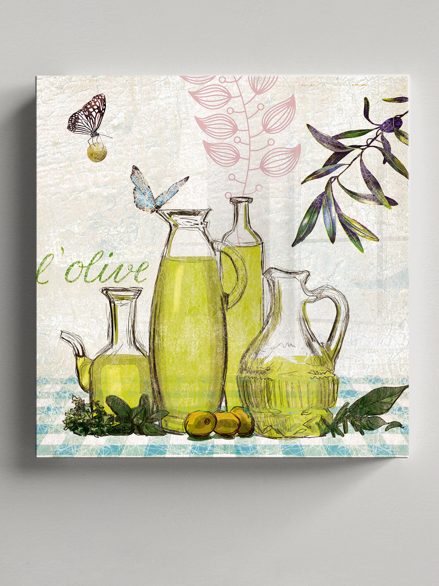 Картина Postermarket "Оливки", на стекле, цифровая печать, 30x30 см
