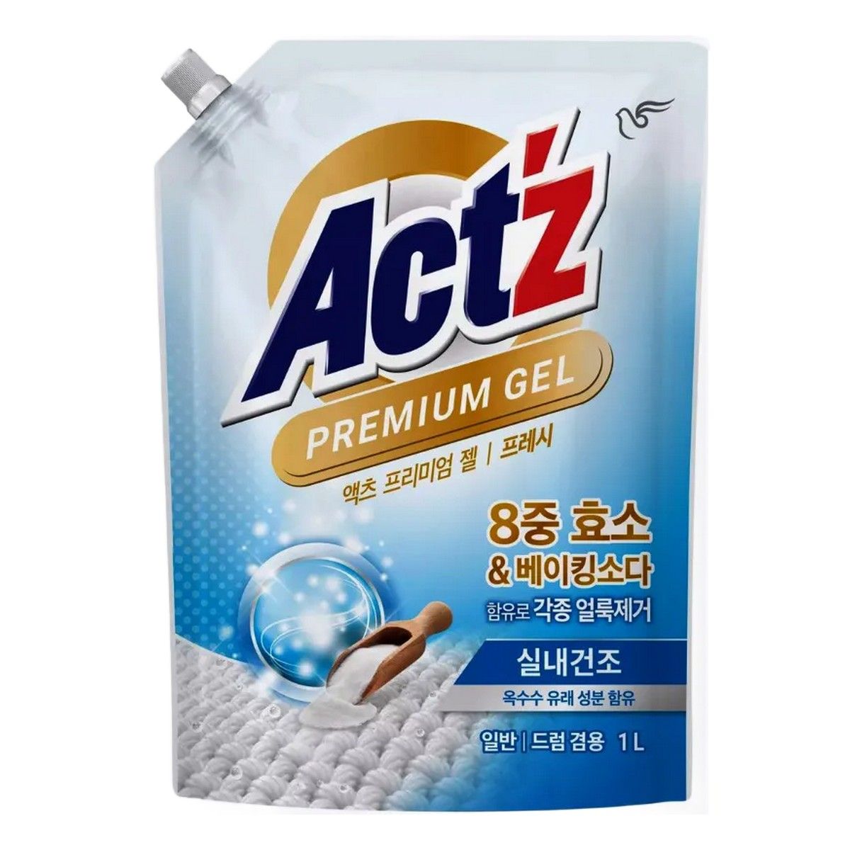 PIGEON Corporation Концентрированный гель "Actz Premium Gel" для стирки белья для машин с вертикальной и горизонтальной загрузкой (аромат мяты) 1 л, мягкая упаковка с крышкой.
