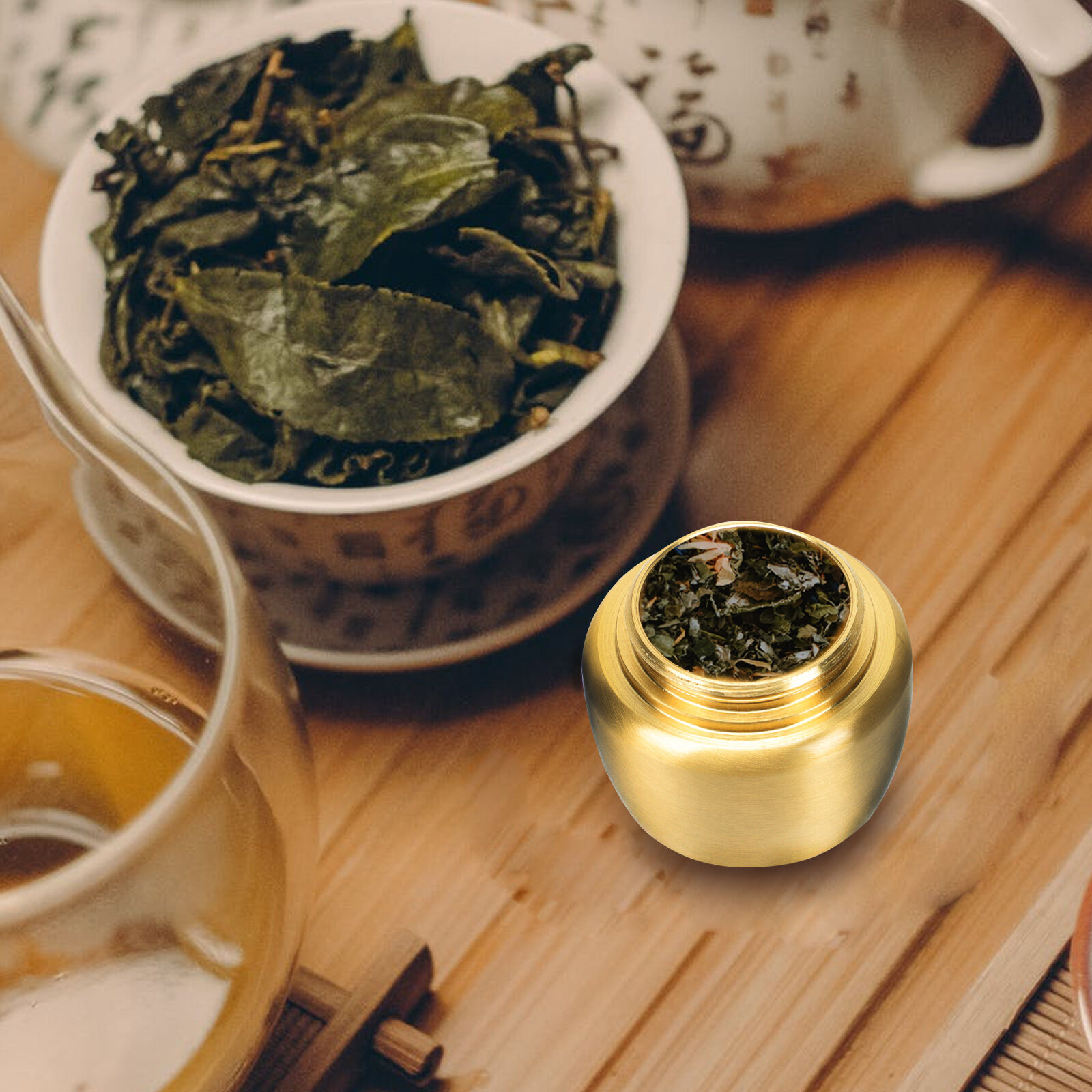 Delicate Copper Tea Storage Jar For Aromatic Powders And Herbs 4 4X4 4CM