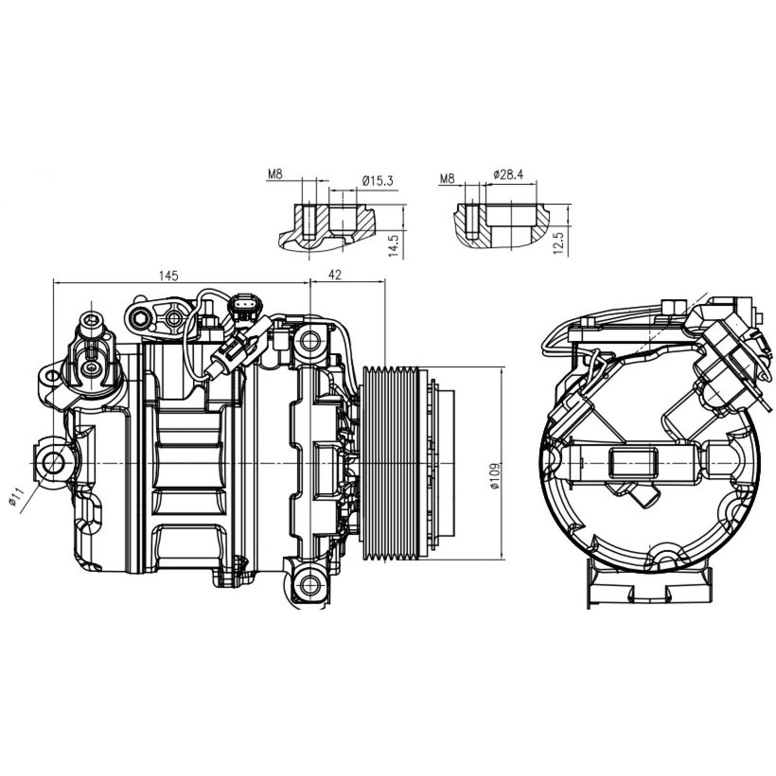 Компрессор кондиционера, для БМВ 5 oem 4471601230, 4471601231 арт LCAC2608