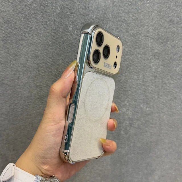 Роскошный магнитный чехол Magsafe с блестками для iPhone 13, 14, 15, Айфон 14 Про Макс, Желтый, Gold