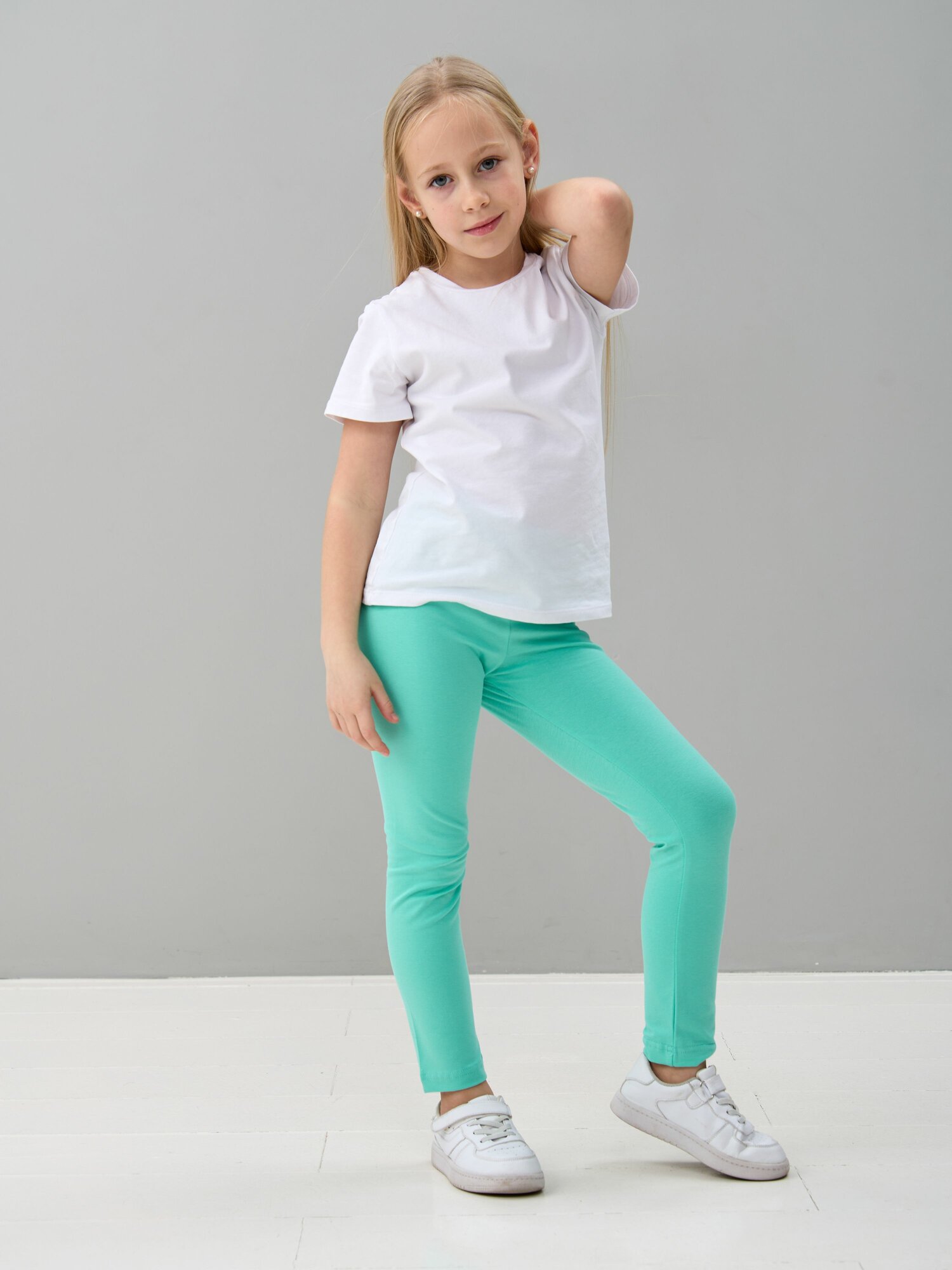 Легинсы ALTEKS kids осень - зима 2026г., размер 104, ментол — фото 1
