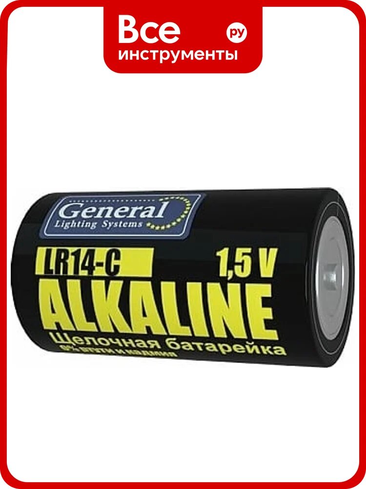 Батарейка General Lighting Systems GBAT-LR14 (C), малый бочонок щелочная 2 штуки, 800578
