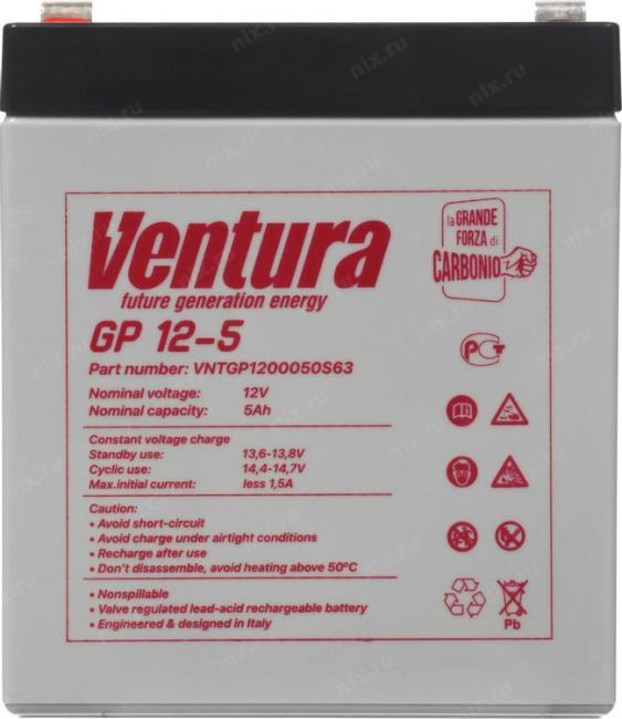 VNTGP1200050S63 Батарея для ИБП Ventura GP 12-5 12В 5Ач — фото 1