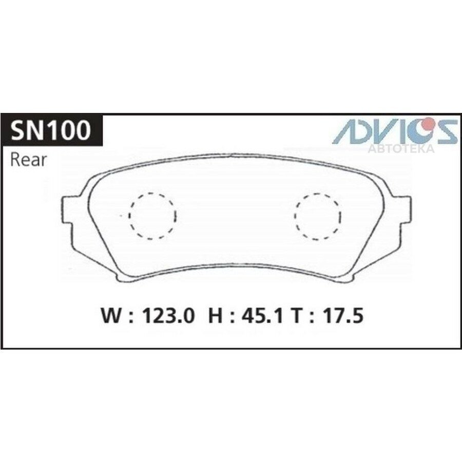 Дисковые тормозные колодки ADVICS задние ADVICS SN100