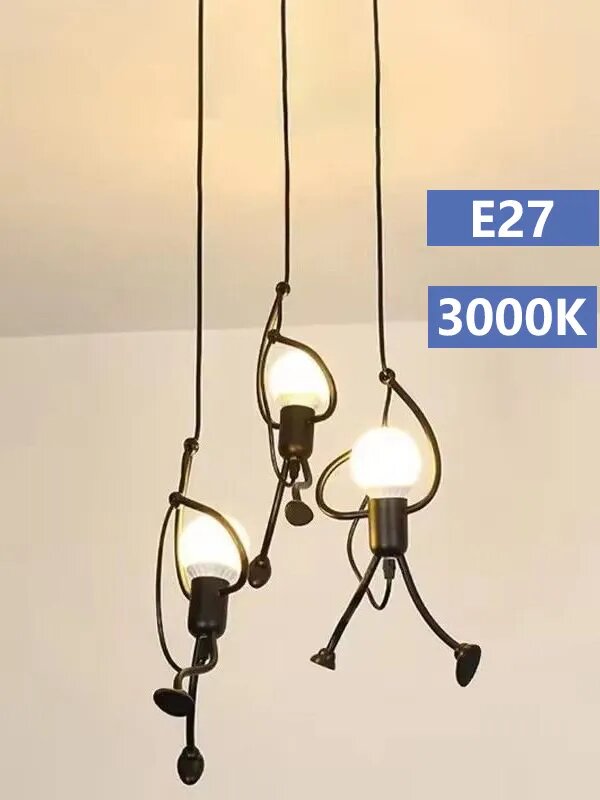 WINLAMS Люстра E27, Черная, Металлическая, 550x250x250 мм, 3000K