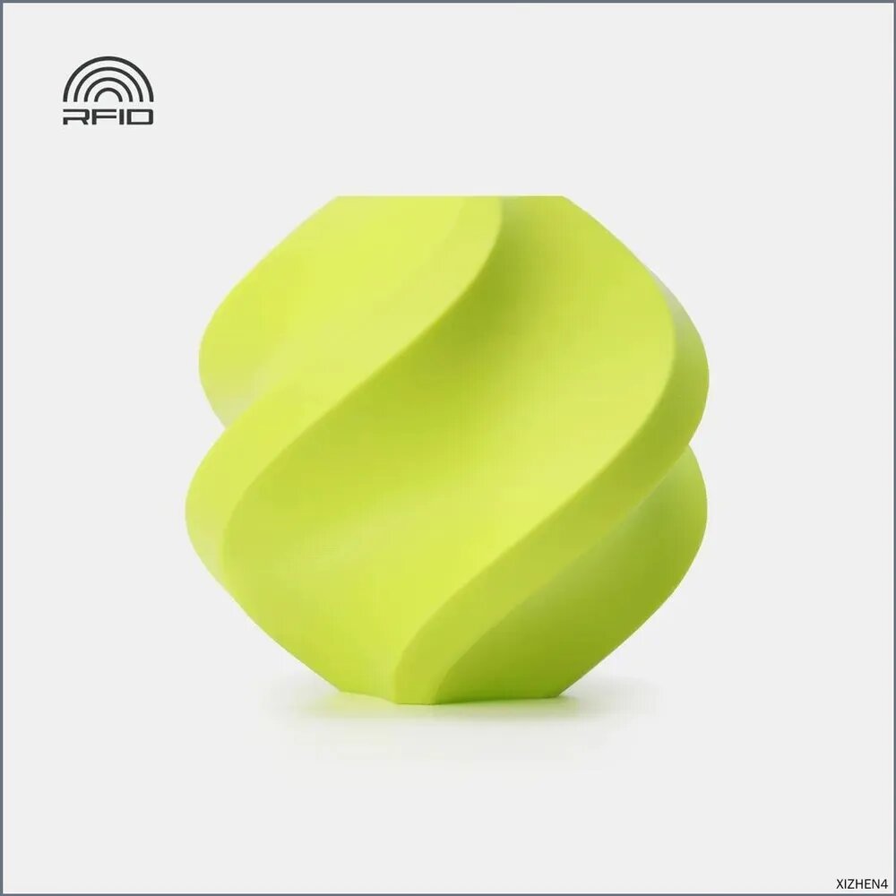 Bambu Lab PLA Basic 3D-принтерная нить, Высокая ударная вязкость, Лёгкая печать, RFID автоматическое распознавание, Яблочно-зелёный 10503, 1кг без лотка