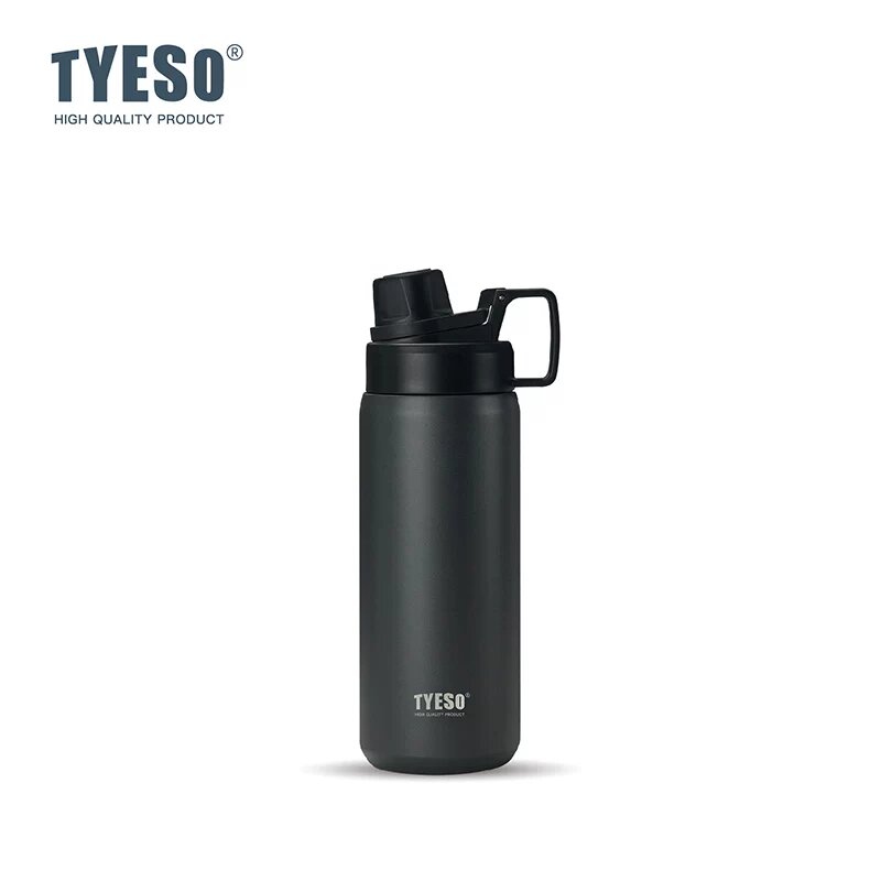 TYESO Блестящий черный 750 мл Нержавеющая сталь термос для активного отдыха на открытом воздухе