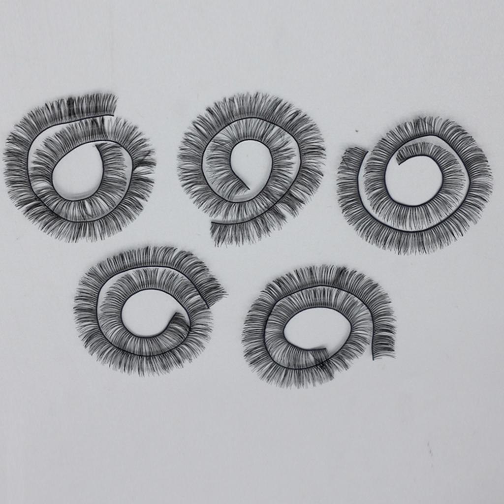 5 шт. ресниц для кукол из нейлона, Черный - 1.0 cm