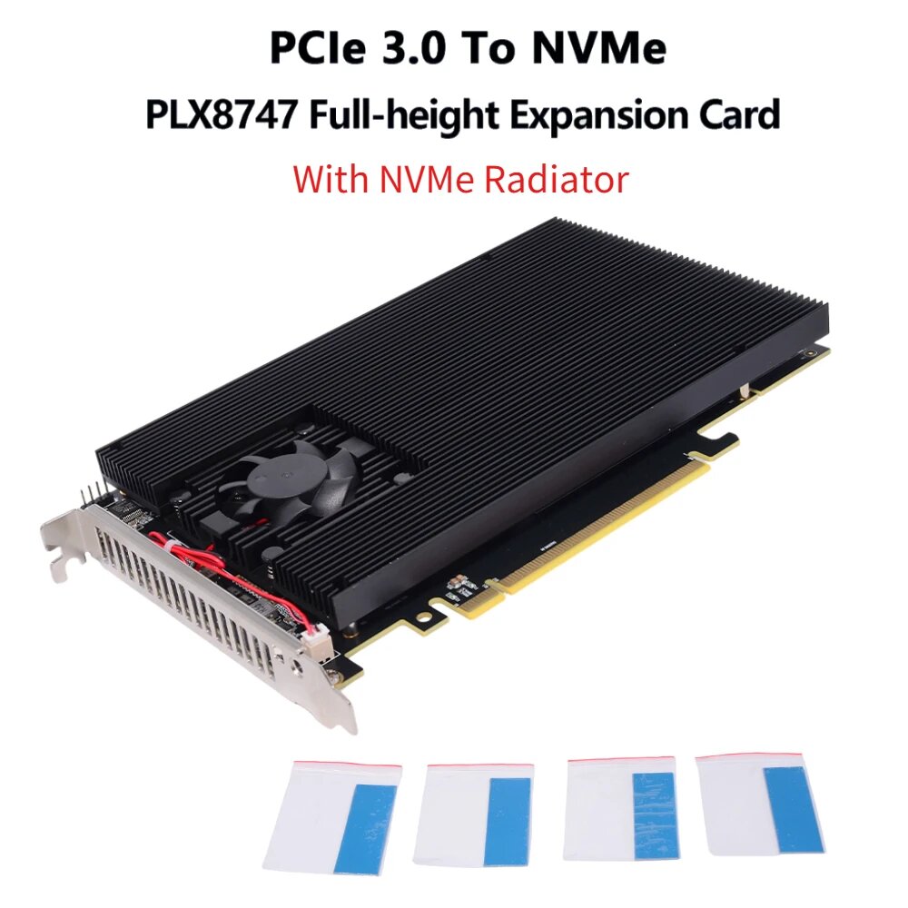 ADT-Link Райзер PCI-E PLX8747 для 4х NVMe M.2