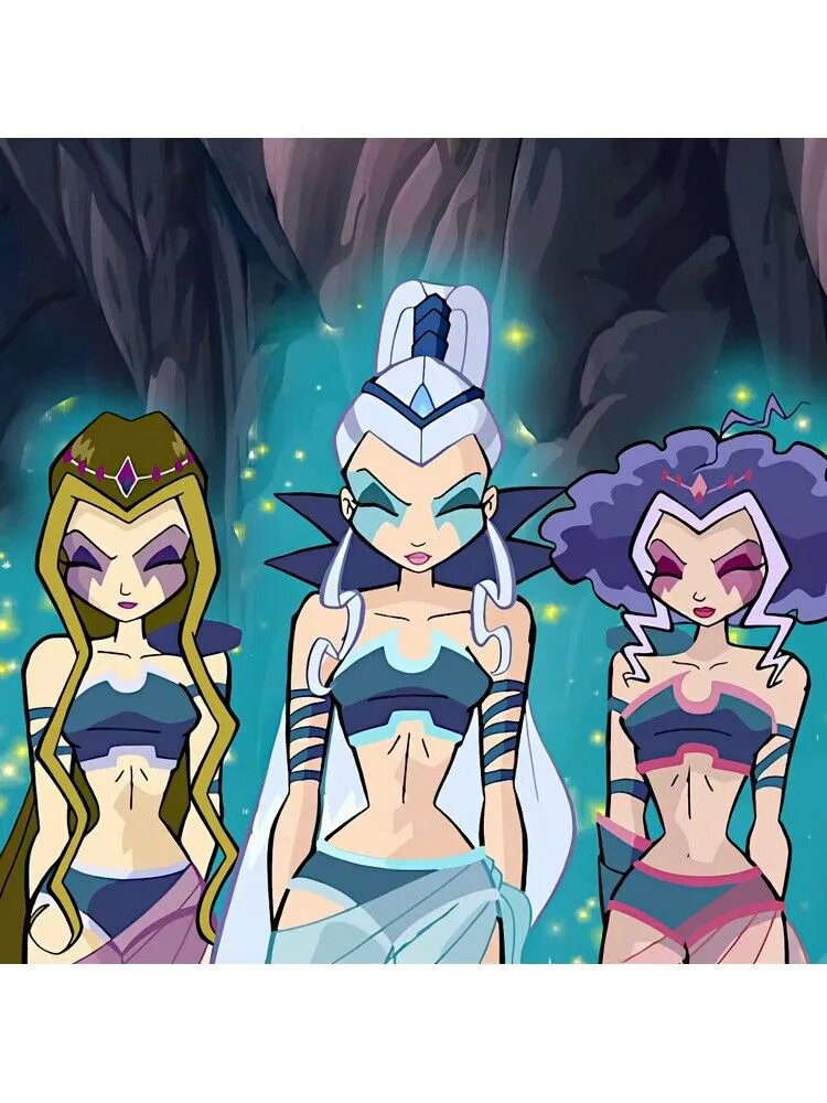 Алмазная картина "Winx Club Trix Icy Darcy Stormy", алмазная вышивка, 40x50 см, безрамная конструкция / круглые бриллианты