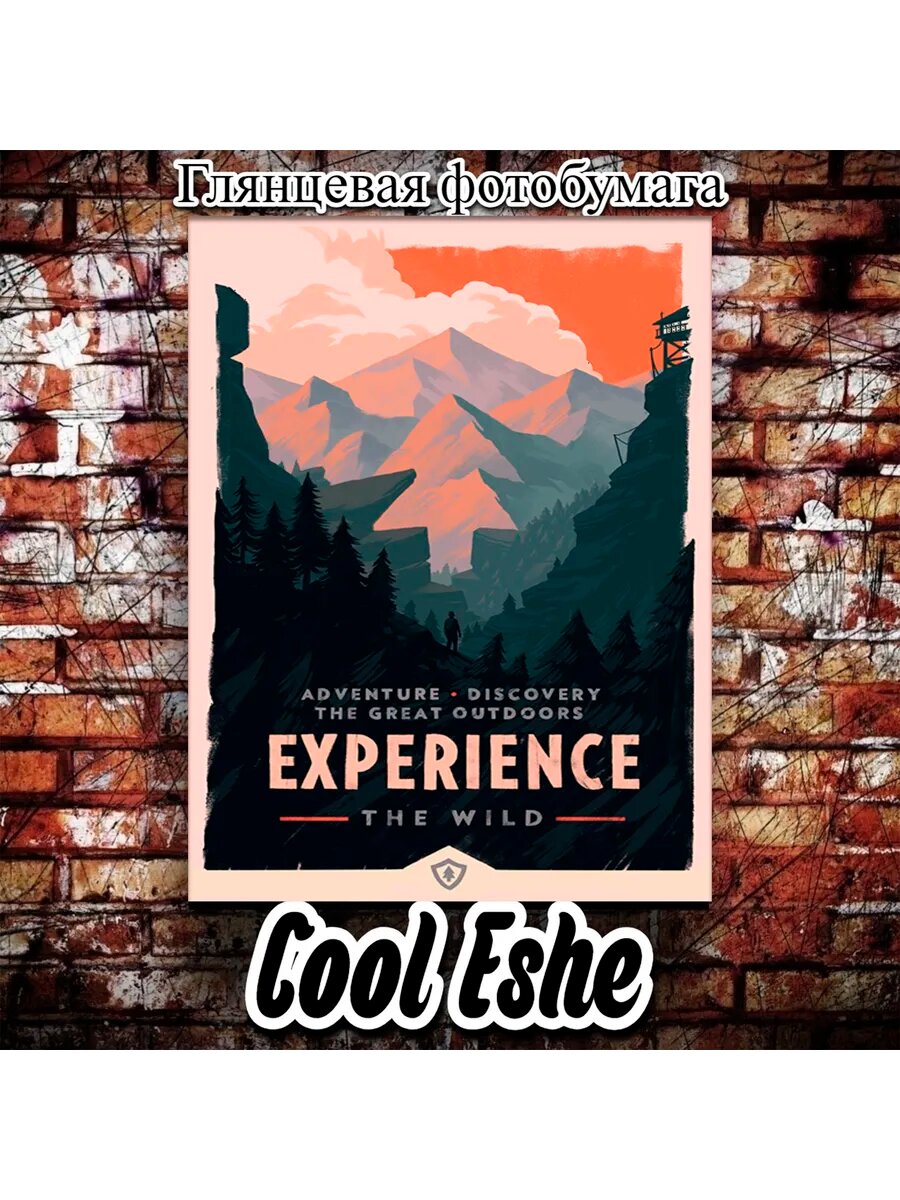 Постер "Experience the wild, дикая природа, арт" А2