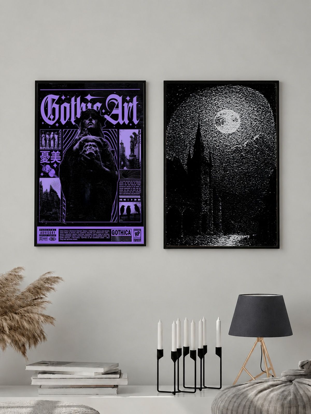 Набор Постеров / Плакатов Интерьерные Готическая Эстетика (Gothic) 2 Листа А3