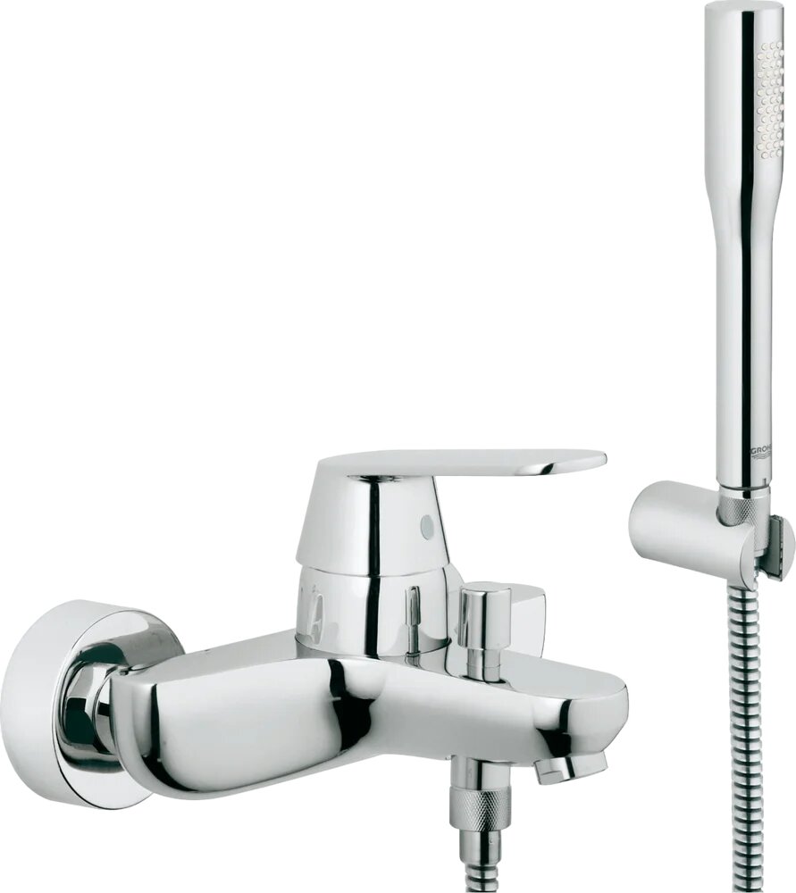Смеситель для ванны с душем Grohe Eurosmart Cosmopolitan 32832000 с душевым гарнитуром, настенный, однорычажный, хром, глянцевый, латунный, с керамическим картриджем