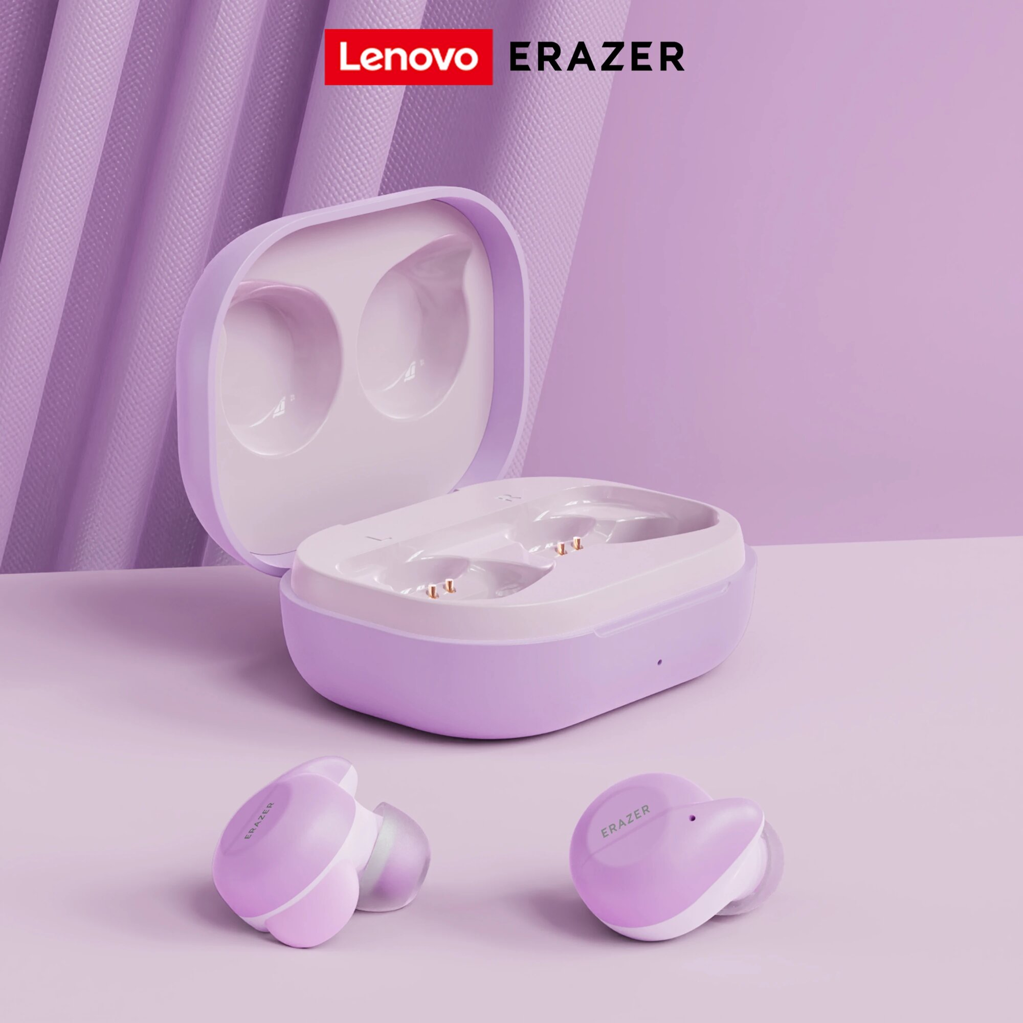 ERAZER XT91 беспроводные внутриканальные наушники Lenovo прозрачные Фиолетовый, purple