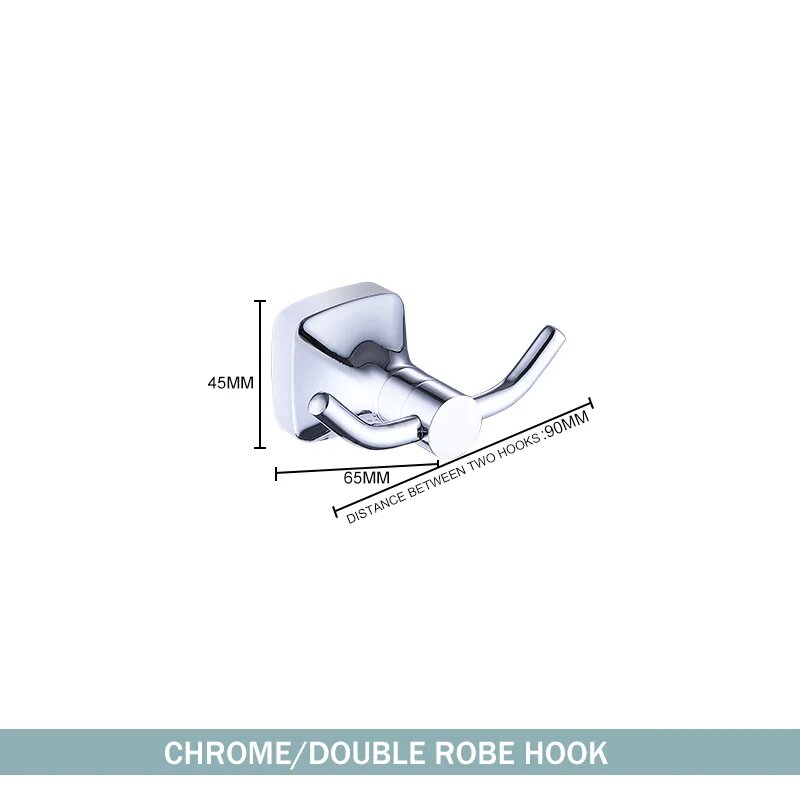 Комплект аксессуаров для ванной из нержавеющей стали 304 Серый, Double Hook