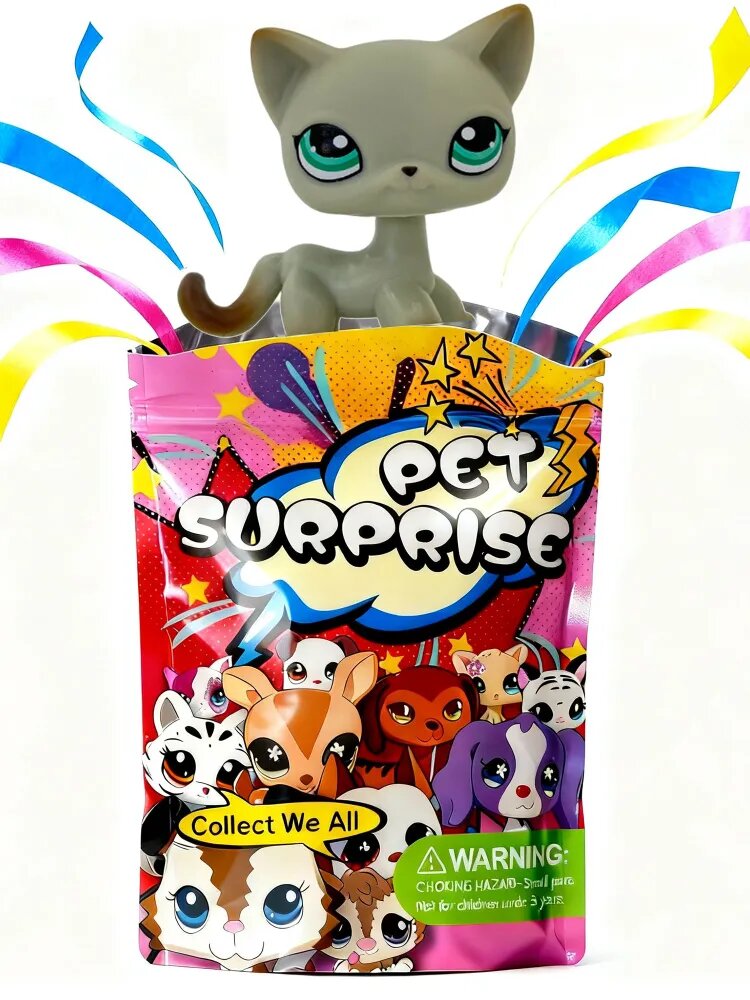 Pet Shop #391, лпс игрушки, Короткошерстная кошка, подарок для девочки(С упаковочным пакетом)