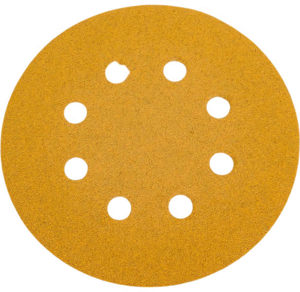Диск абразивный с липучкой Sandpaper (yellow) 125 мм, 8 отверстий, P80, 10 шт BRUSHTEX 125Y8-80