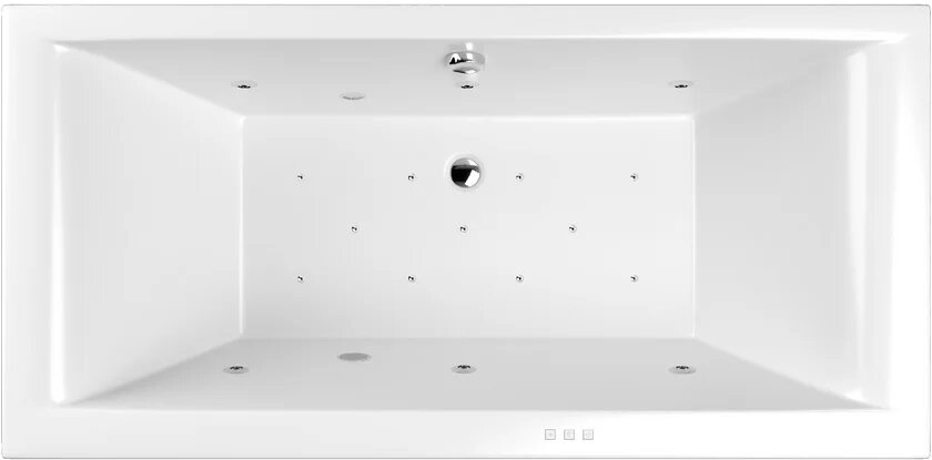 Акриловая ванна WHITECROSS Savia Duo RELAX 170x80, с каркасом, пристенная, белая, глянцевая, со сливом-переливом, прямоугольная, с гидромассажем