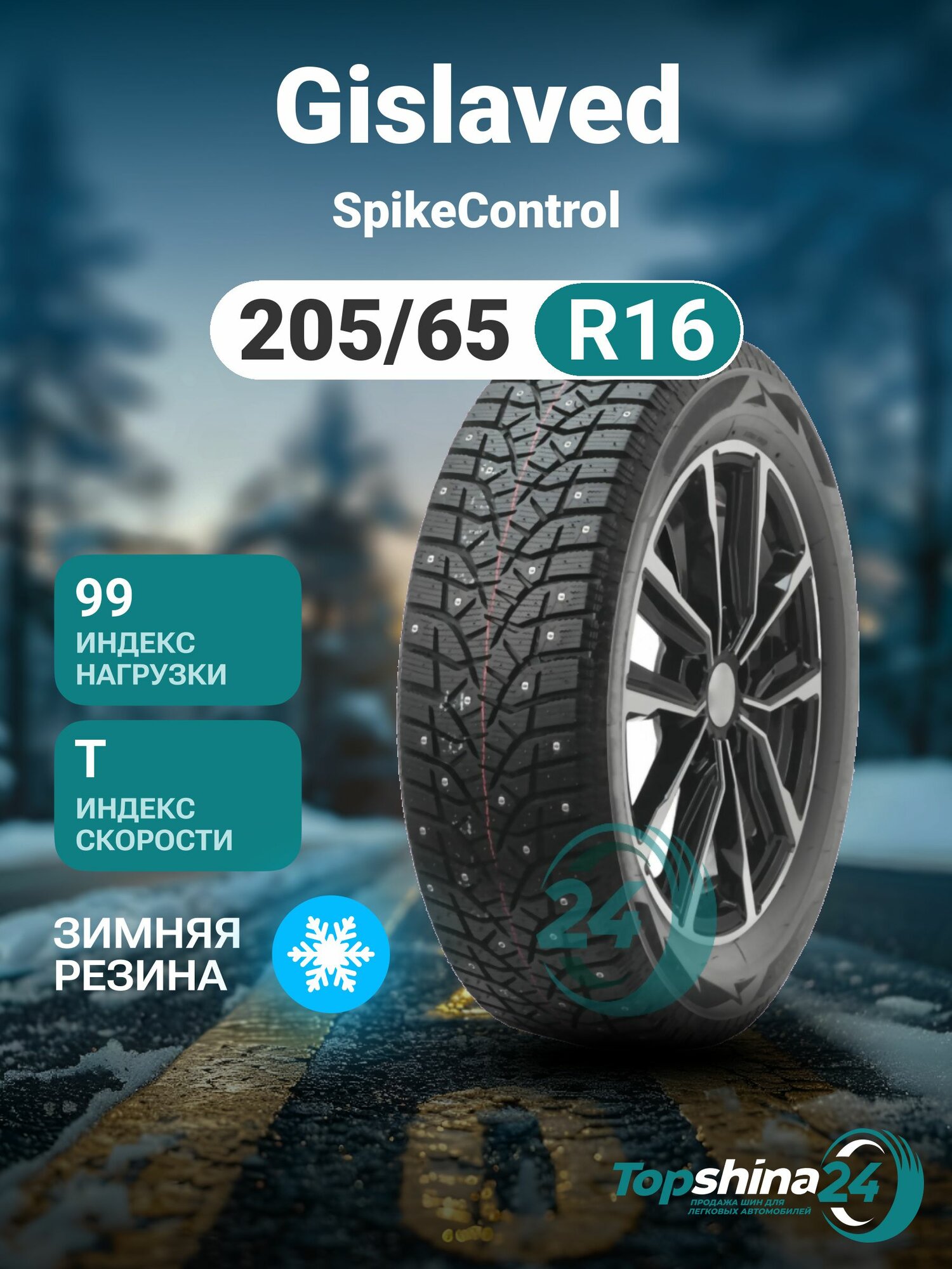 Шины зимние Gislaved SpikeControl 205/65 R16 T99 шип