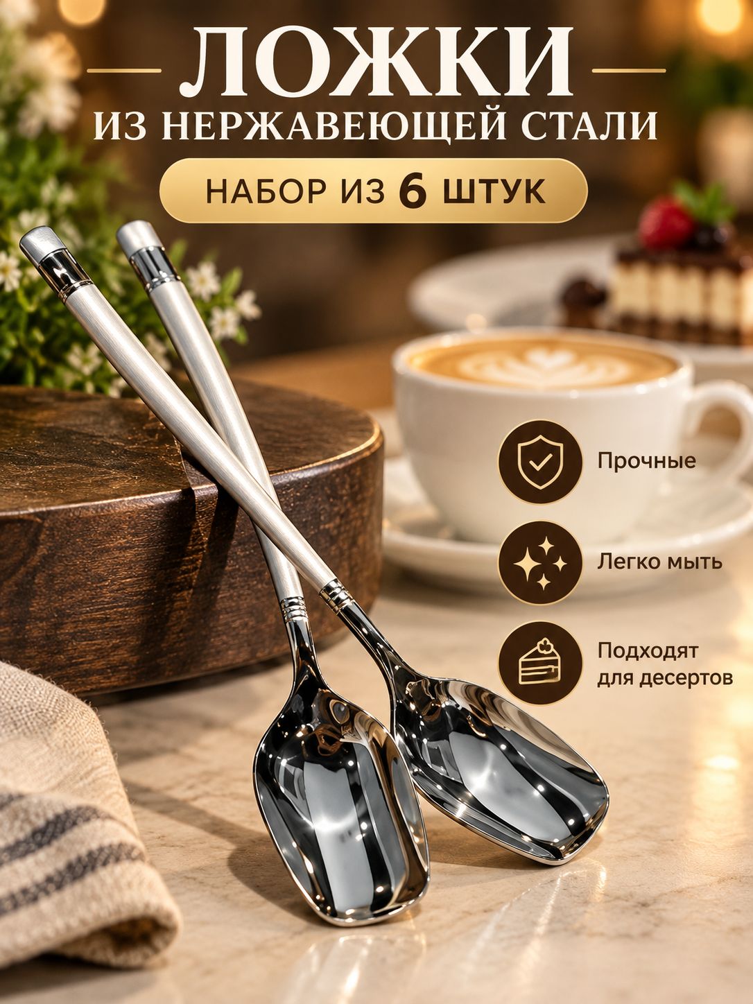 Ложка чайная серебристый
