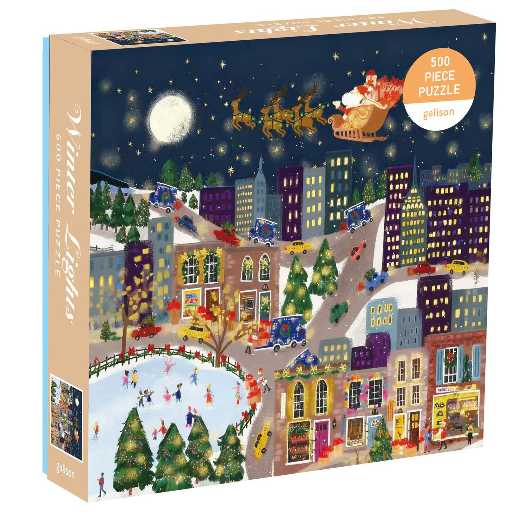 "Santa’s Midnight Ride" - Пазлы, 500 частей, Размер собранного пазла 50.8x50.8 см，Galison