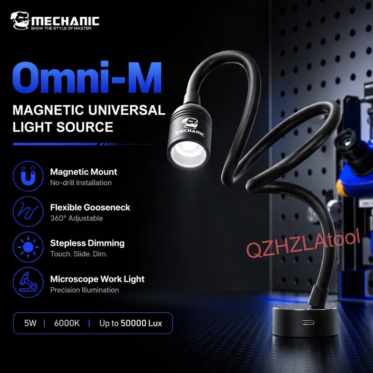 MECHANIC Omini-M Универсальный Регулируемый Осветитель Для Микроскопа, Цветовая Температура 6000 К