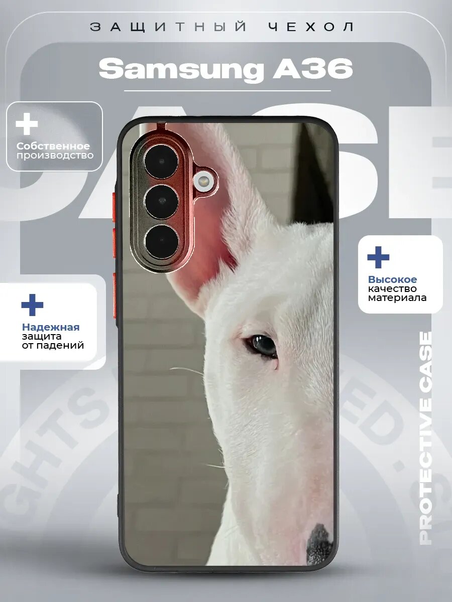 Чехол на Samsung A36 с принтом Бультерьер