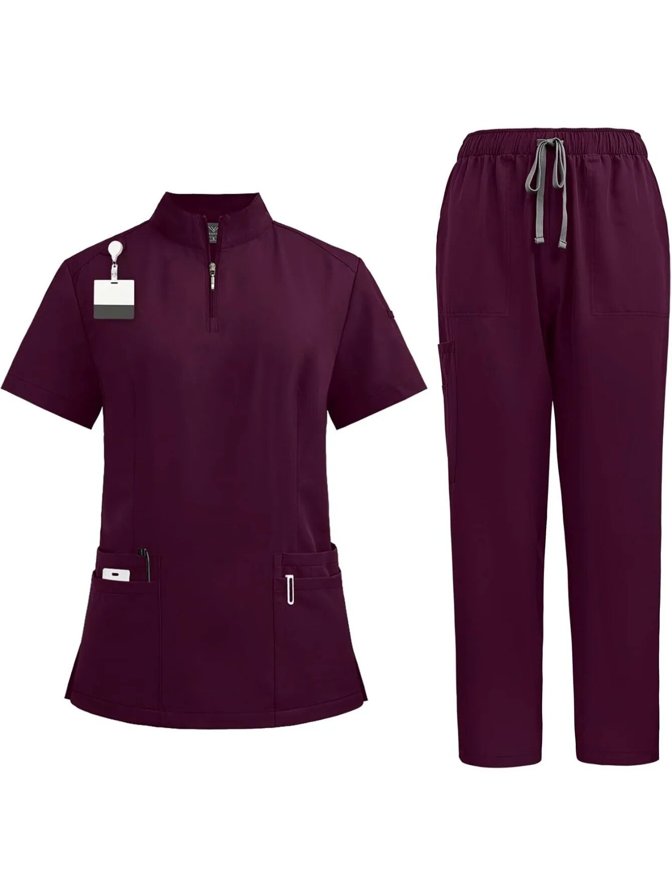 Медицинский костюм полиэстер+спандекс XXL, Бордовый, Burgundy