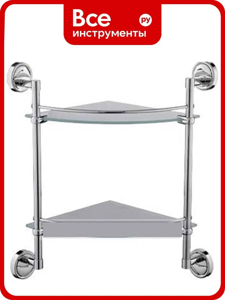 Угловая полка LEDEME 2-ярусная, стекло L3507-2 896436