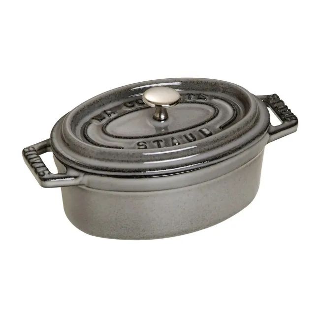 Кастрюля с крышкой STAUB La Cocotte, чугунная, размер 10 см, 250 мл цвет графит, 40500-116-0