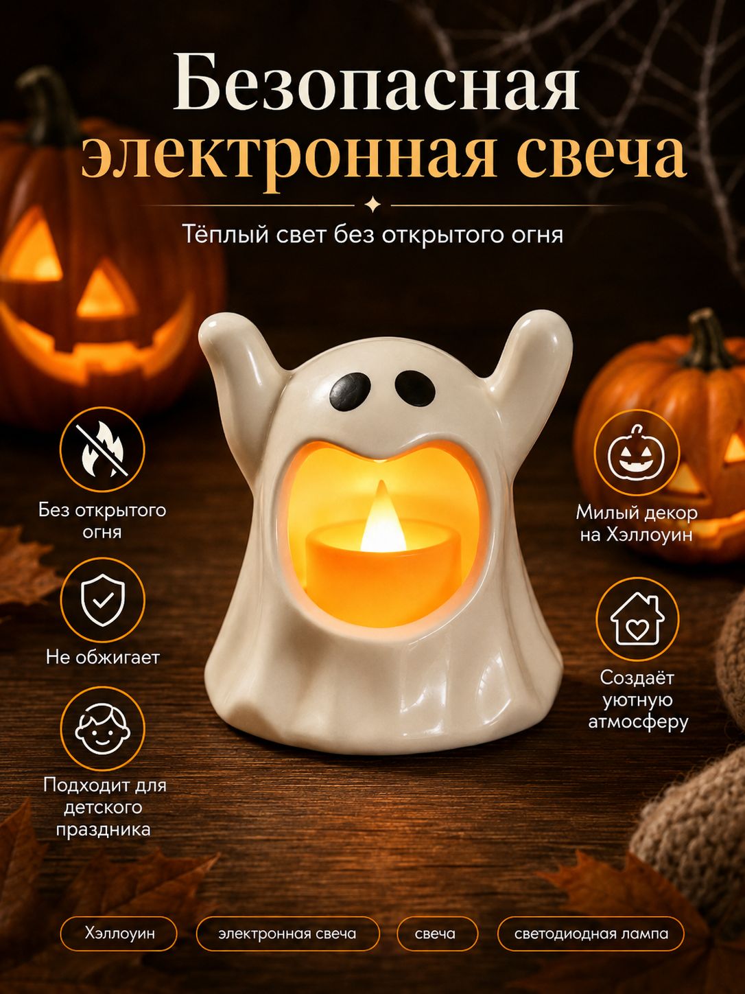 Каркасная светодиодная фигура Подсвечник 7.5 см